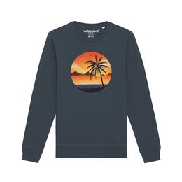 Watapparel Sweatshirt ' Sunset on palm beach ' male Grey size XL