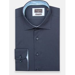 7camicie Businesshemd 'Firenze Sport Poplin Stretch Man Shirt White' Herren Gr&ouml;&szlig;e 48 blau
