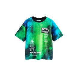 next T-Shirt 'Nasa' Jungen Gr&ouml;&szlig;e 110 azur / gr&uuml;n / schwarz / wei&szlig;