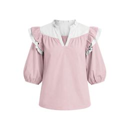 Imily Bela Bluse Damen Gr&ouml;&szlig;e S rosa / wei&szlig;