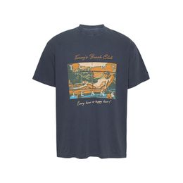 Tommy Jeans T-Shirt 'BEACH CLUB' Herren Gr&ouml;&szlig;e L creme / dunkelblau / gr&uuml;n / orange