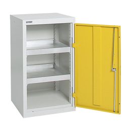 Umweltschrank ohne T&uuml;rlochung, HxBxT 900 x 500 x 500 mm, 2 Wannenb&ouml;den, lichtgrau / signalgelb kaiserkraft