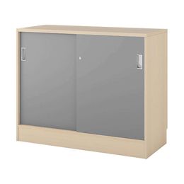 Schrank Chicago mit Schiebet&uuml;ren, HxBxT 948 x 1215 x 400 mm, Birke / lichtgrau kaiserkraft