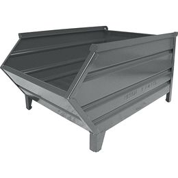 Heson Stapelbeh&auml;lter aus Stahlblech, mit Entnahme&ouml;ffnung, LxB 1000 / 800 x 500 mm, grau