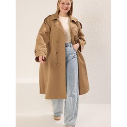 Trendyol Curve Mantel Damen Gr&ouml;&szlig;e XL sand