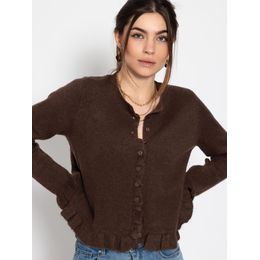 Sassyclassy Strickjacke Damen Gr&ouml;&szlig;e L dunkelbraun