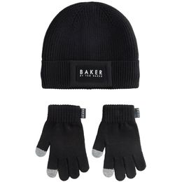 Baker By Ted Baker M&uuml;tze und Handschuhe Gr&ouml;&szlig;e XS/S grau / schwarz