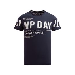 CAMP DAVID T-Shirt mit auff&auml;lligem Logo Print Herren Gr&ouml;&szlig;e XL blau