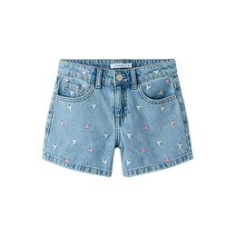 name it Shorts 'NKFBella' M&auml;dchen Gr&ouml;&szlig;e 134 blue denim / rosa / wei&szlig;