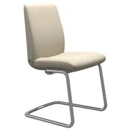 Polsterstuhl stressless "Laurel", beige (cream batick, schwarz matt), B:53cm H:92cm T:59cm, Leder BATICK: BATICK ist ein leicht korrigiertes, durchgef&auml;rbtes und genarbtes M&ouml;belleder, bei dem die meisten Unebenheiten und Spuren in der Regel entfernt wurden., St&uuml;hle, Polsterstuhl, Low Back, Gr&ouml;&szlig;e L, mit Beinen aus Stahl in Schwarz matt