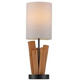 OTTO HOME Tischleuchte "Heddle", braun (holzfarben), 1, H: 43,5cm, 1 Stk., Leuchten, Holz - Optik, Vintage Style, Schnurschalter, Tischlampe, Tischleuchte
