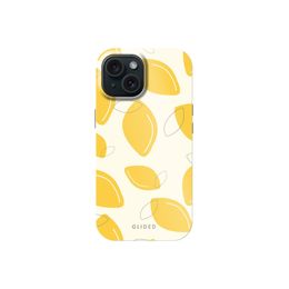 Glided Smartphoneh&uuml;lle 'Abstract Lemon Glided Handyh&uuml;lle' Damen Gr&ouml;&szlig;e iPhone 15 schwarz