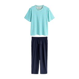 next Pyjama Herren Gr&ouml;&szlig;e XL t&uuml;rkis / aqua / dunkelblau / wei&szlig;