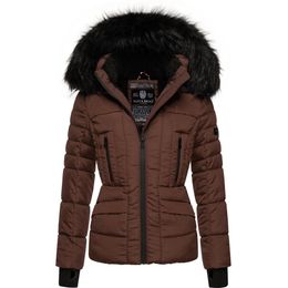 Navahoo Winterjacke 'Adele' Damen Gr&ouml;&szlig;e L schoko / schwarz
