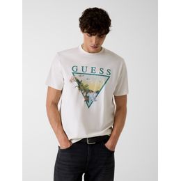 Guess T-Shirt Herren Gr&ouml;&szlig;e M hellblau / honig / smaragd / wei&szlig;