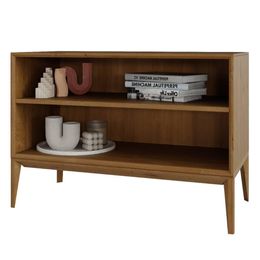Pharao24.de Standregal Esszimmerregal aus Eiche Massivholz 63 cm hoch