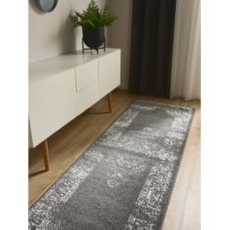 benuta Basic L&auml;ufer f&uuml;r Flur Sia Grau 80x240 cm