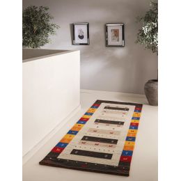 benuta Nest Wollteppich L&auml;ufer f&uuml;r Flur Jamal Multicolor 80x250 cm - Naturfaserteppich aus Wolle