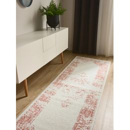 benuta Basic L&auml;ufer f&uuml;r Flur Sia Cream/Rosa 80x240 cm