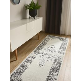 benuta Basic L&auml;ufer f&uuml;r Flur Sia Cream/Grau 80x240 cm