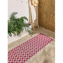 benuta Pop In- & Outdoor-L&auml;ufer Jovis Pink 80x250 cm - Teppich f&uuml;r Balkon, Terrasse & Garten