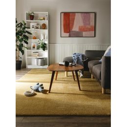 benuta Nest Waschbarer Hochflor Shaggyteppich Melvin Gelb 80x150 cm - Bettvorleger f&uuml;r Schlafzimmer