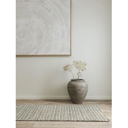 benuta Finest Wollteppich L&auml;ufer f&uuml;r Flur Hector Beige/Schwarz 70x200 cm - Naturfaserteppich aus Wolle