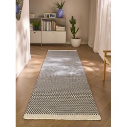 benuta Pure Wollteppich L&auml;ufer f&uuml;r Flur Laura Grau 80x250 cm - Naturfaserteppich aus Wolle