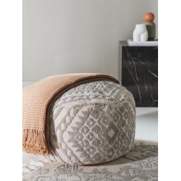 benuta Nest - Pouf Elias Grau 55x55x30 cm