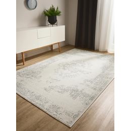 benuta Basic Teppich Sia Cream/Taupe 60x120 cm - Vintage-Stil Teppich im Used-Look