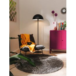 benuta Pop Hochfloorteppich Rund Ricky Anthrazit &oslash; 80 cm rund - Moderner Kurzflor-Teppich f&uuml;r Wohnzimmer