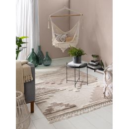 benuta Pop Kurzflor Teppich Oyo Cream/Beige 120x180 cm - Moderner Kurzflor-Teppich f&uuml;r Wohnzimmer