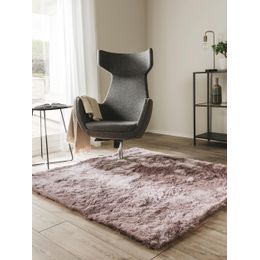 benuta Nest Hochflor Shaggyteppich Whisper Rosa 60x60 cm - Bettvorleger f&uuml;r Schlafzimmer