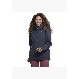 Sch&ouml;ffel 3-in-1-Funktionsjacke SCH&Ouml;FFEL "3in1 Jacket Style Tamina WMS", Damen, Gr. 42, blau, Obermaterial: 100% Polyester, unifarben, bequem Po-bedeckend, mit verstellbarem Klettverschluss, Jacken 3-in-1-Funktionsjacke, mit herauszippbarer, separat tragbarer, wattierter Innenjacke