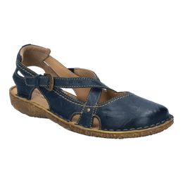 Sandale Josef Seibel "Rosalie 13", Damen, Gr. 37, blau (ocean), Leder, used, Schuhe Sandale, Sommerschuh, Sandalette, Riemchensandale, im Used-Look