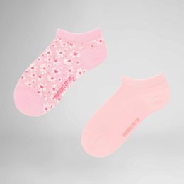 Sneakersocken Hudson "Sneaker Daisy 2-Pack", Damen, Gr. 39-42, beige (milkshake pink 0564), Obermaterial: 70% Baumwolle CO. 28% Polyamid PA. 2% Elasthan EL., Socken Sneakersocken