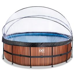 EXIT Frame Pool &oslash;450x122cm mit Sandfilterpumpe und Abdeckung, versch. Ausf&uuml;hrungen