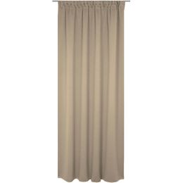 Vorhang WIRTH "Wiessee", beige (natur), B:150cm H:395cm, Baumwolle, Leinen, Modal, Gardinen, Vorhang, nach Ma&szlig;