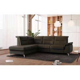 Sit & More Wohnlandschaft SIT & MORE "Astoria U-Form", gr&uuml;n (olive), B:327cm H:91cm T:225cm, 100% Polyester, Sofas, Wohnlandschaft, wahlweise mit motorischer Relaxfunktion