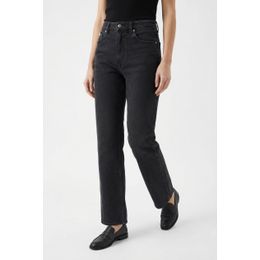 Straight-Jeans Calvin Klein Jeans "HGH RS STRGHT CK ESS", Damen, Gr. 32, L&auml;nge 32, midnight schwarz, Denim/Jeans, Obermaterial: 99% Baumwolle, 1% Elasthan, straight fit normal, Jeans Straight-Jeans, Mit G&uuml;rtelschlaufen
