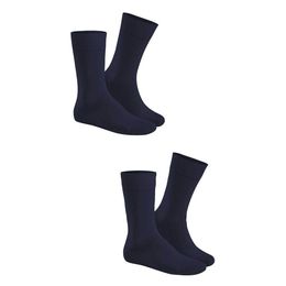 Socken Hudson "Socke Only 2-Pack", Herren, Gr. 39-42, blau (marine 0335), Obermaterial: 75% Baumwolle CO. 23% Polyamid PA. 2% Elasthan EL., Socken Socken