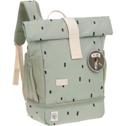 L&auml;ssig Kinderrucksack L&Auml;SSIG "Happy Prints, Mini Rolltop, Light Olive", M&auml;dchen, Gr. B/H/T: 23cm x 33cm x 11cm, gr&uuml;n (light olive), Polyester, Rucks&auml;cke Kinderrucksack