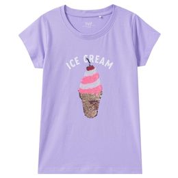 Yigga M&auml;dchen T-Shirt mit Wendepailletten