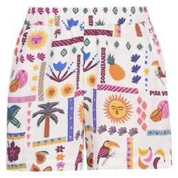 Gina Damen Leinenshorts mit Allover-Print