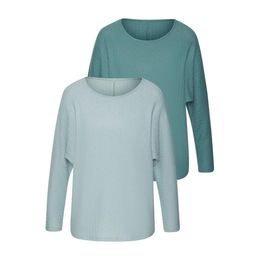 Vivance Langarmshirt 'in modischer Struktur-Optik' mehrfarbig Gr. 40/42 f&uuml;r Damen. Mit Rundhals. Figurumspielend. Nachhaltig.