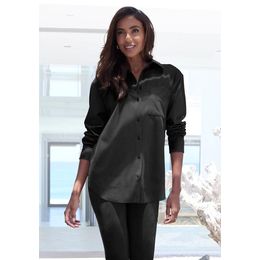 French Connection Langarmhemd schwarz Gr. 48/50 f&uuml;r Damen. Mit Logostickerei. Figurumspielend. Nachhaltig.