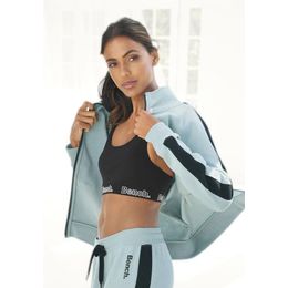 BENCH. LOUNGEWEAR Sweatjacke mehrfarbig Gr. 40/42 f&uuml;r Damen. Ohne Ausschnitt und Logodruck. Bequem. Nachhaltig.