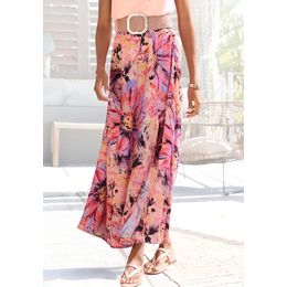 Lascana Maxirock pink Gr. 40 f&uuml;r Damen. Figurumspielend. Nachhaltig.