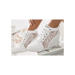 Lascana Sneaker 'Freizeitschuh, Halbschuh, Keilstiefelette, Stiefelette,' wei&szlig; Gr. 40 f&uuml;r Damen. Mit Spitze