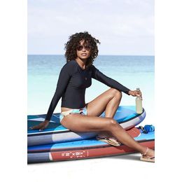 active by Lascana LASCANA ACTIVE Bade-Shirt 'Janni' schwarz Gr. 42 f&uuml;r Damen. Mit Logodruck. Ohne B&uuml;gel. Nachhaltig.